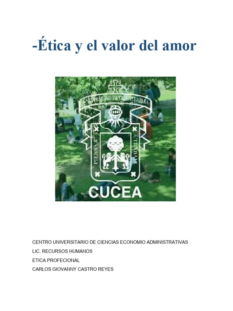 Ética y El Valor Del Amor 1 | Descargar gratis PDF | Amor | Sicología