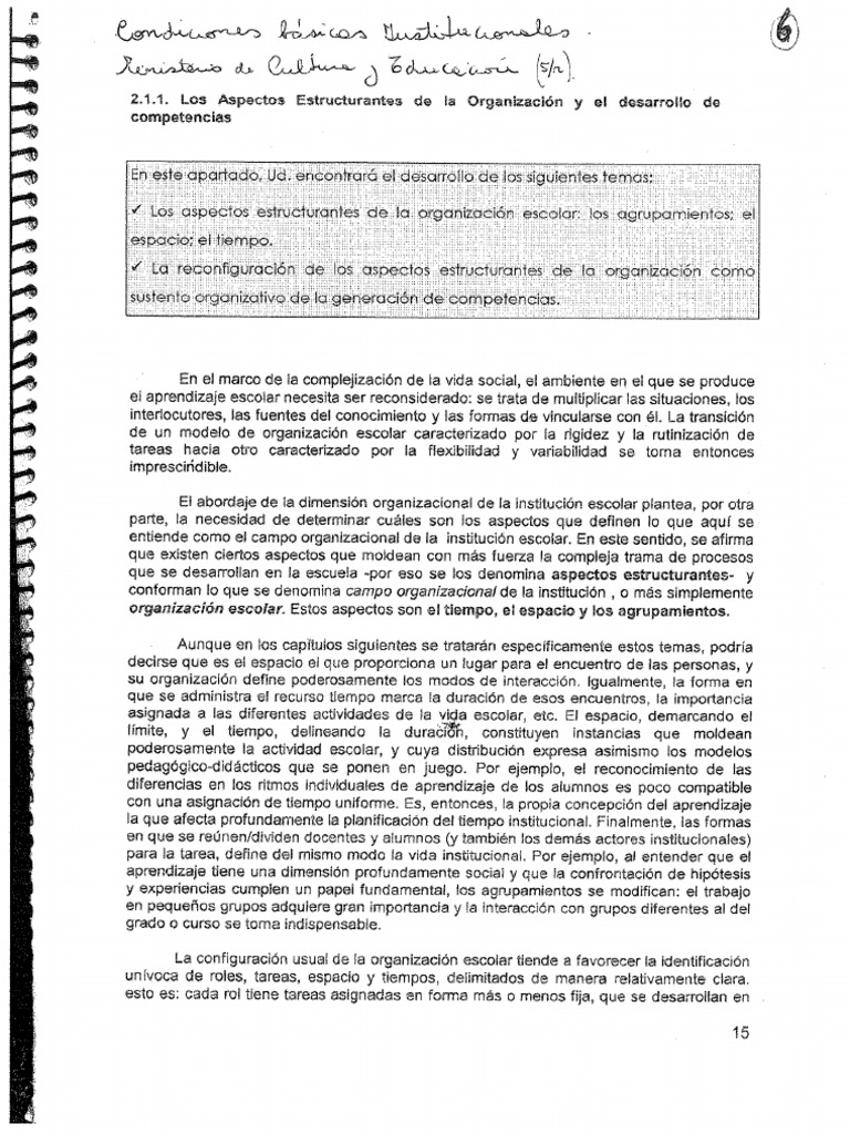 MCyE. Condiciones Básicas Institucionales | PDF
