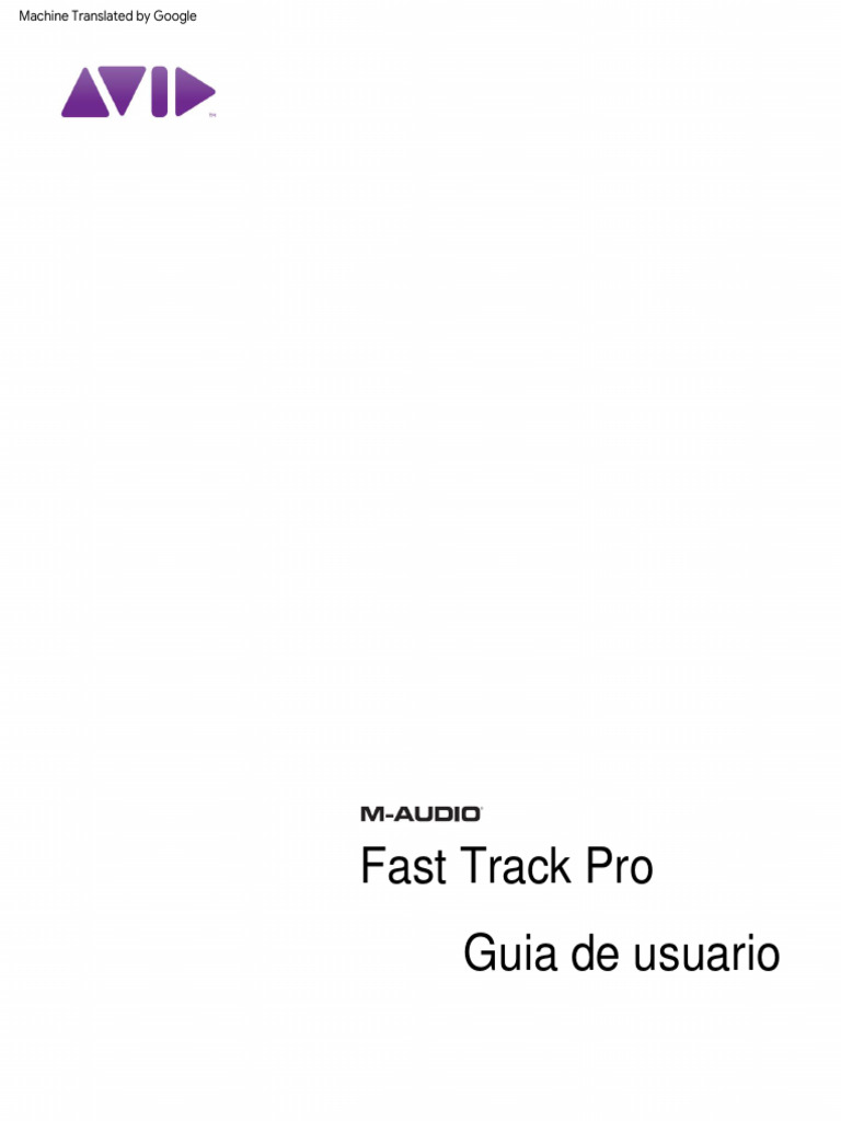 M Audio Fast Track Pro Manual | PDF