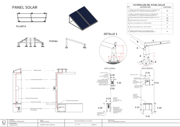Panel Solar | PDF | Tornillo | Sector secundario de la economía