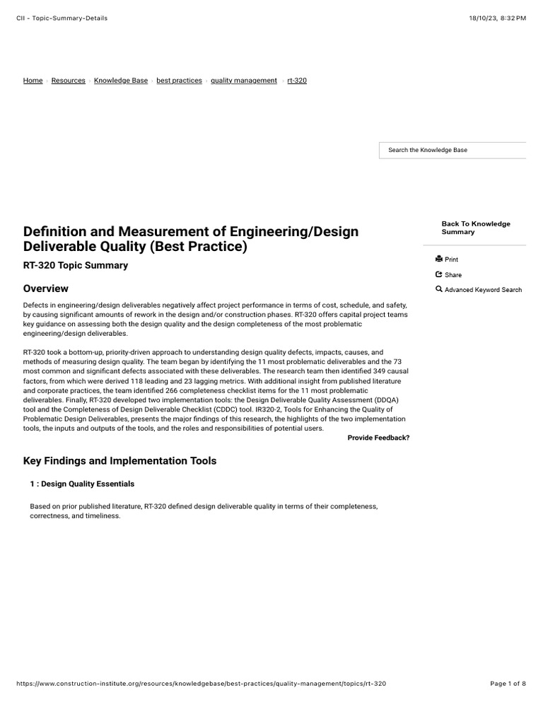 CII - Topic-Summary-Details | Download Free PDF | Performance Indicator | Engineering