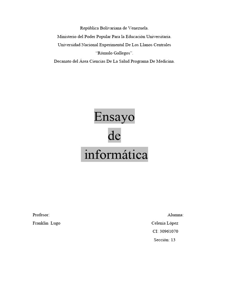Ensayo de Informatica | PDF