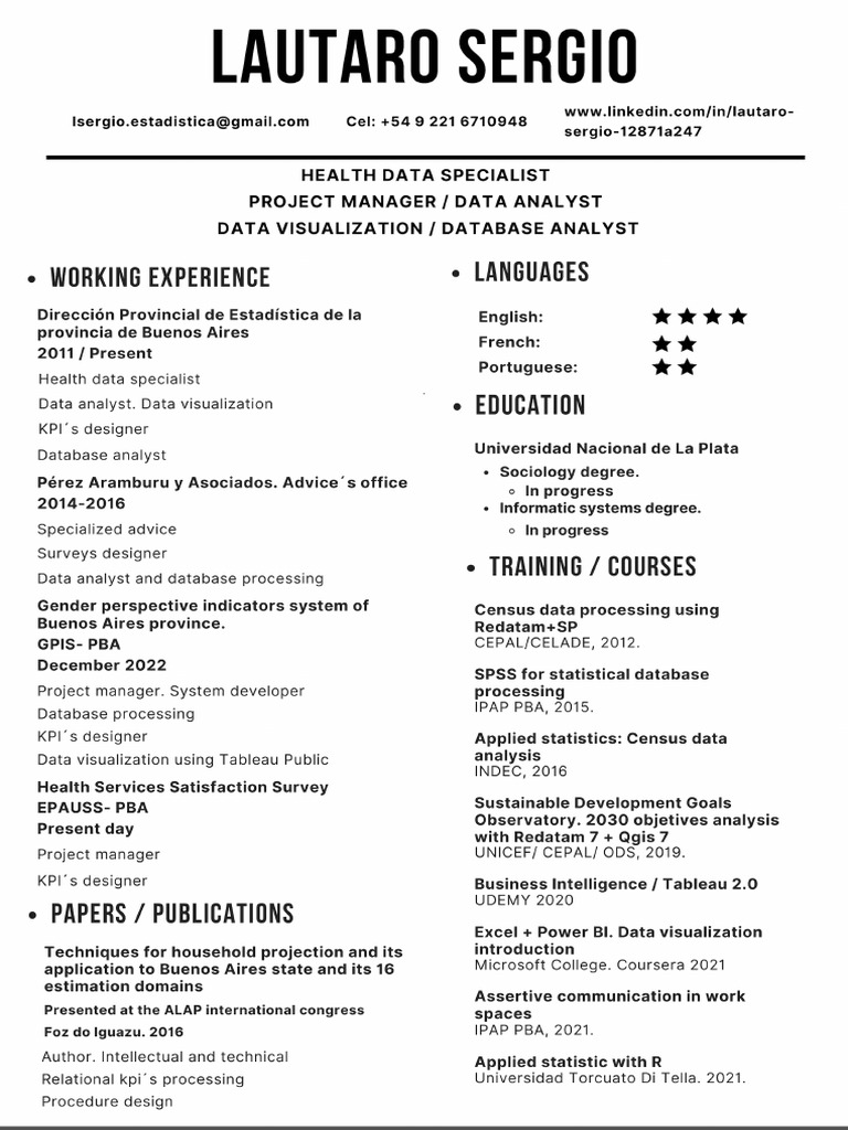CV Lautaro Sergio Abril 23 English | PDF
