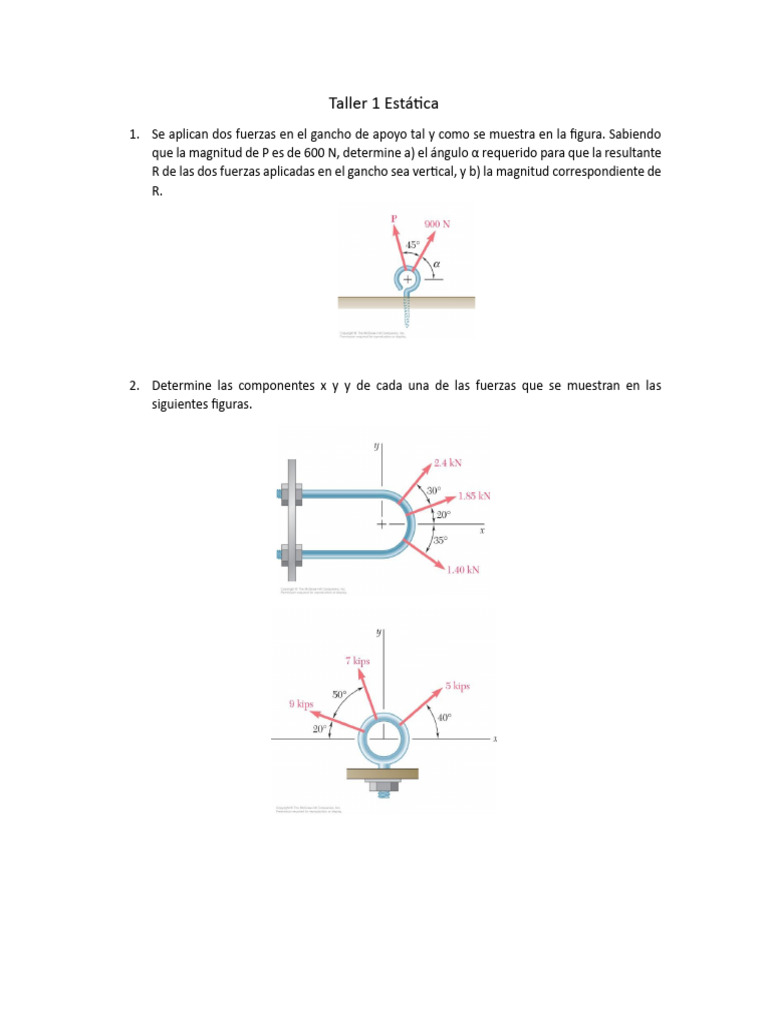 Taller 1 Estática 202330 | PDF