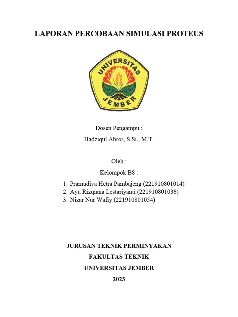 Laporan Percobaan Simulasi Proteus | PDF