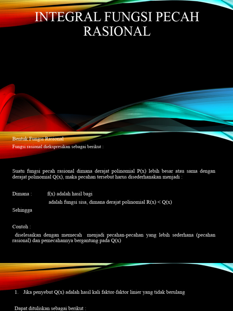 Integral Fungsi Pecah Rasional | PDF