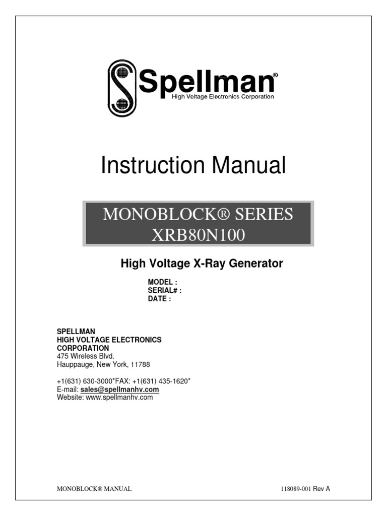 Instruction Manual: Monoblock® Series XRB80N100 | PDF