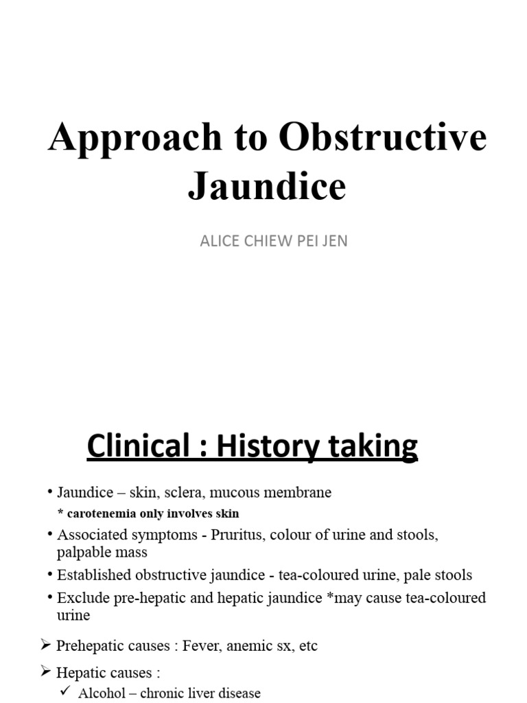 Approach To Obstructive Jaundice # | PDF