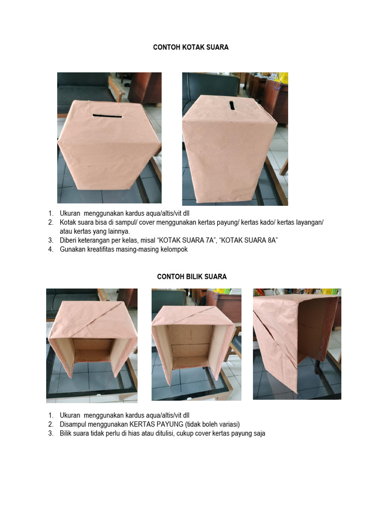 Panduan Membuat Kotak Suara Kardus | PDF