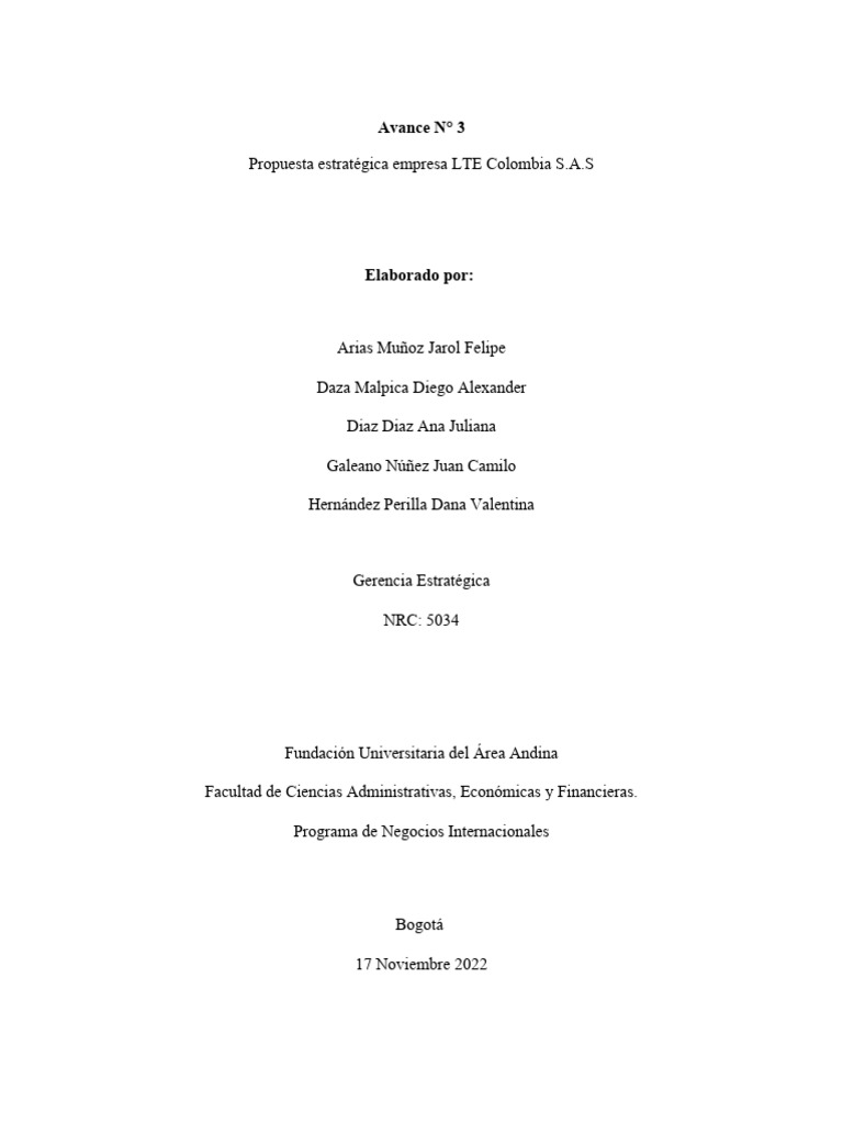 Avance 3 | PDF | Business | Presupuesto