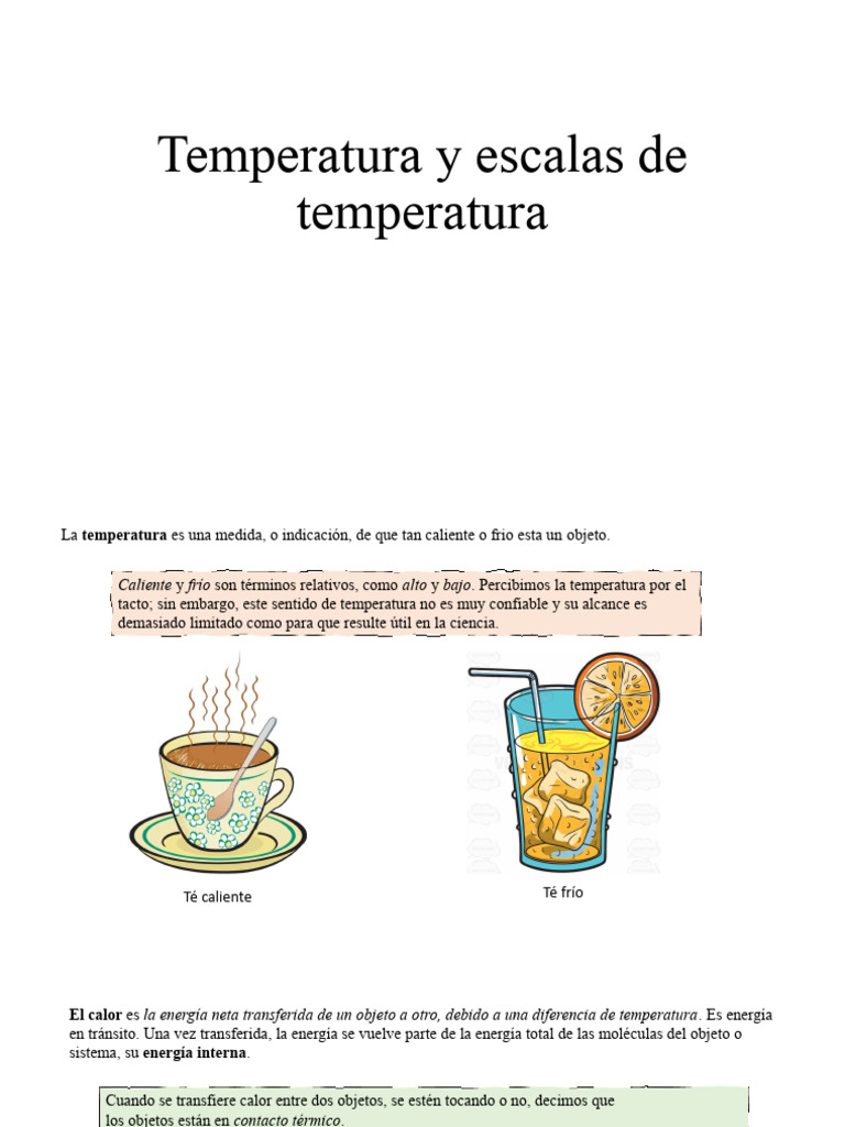 Escalas y Medición de Temperatura | PDF | Calor | Temperatura