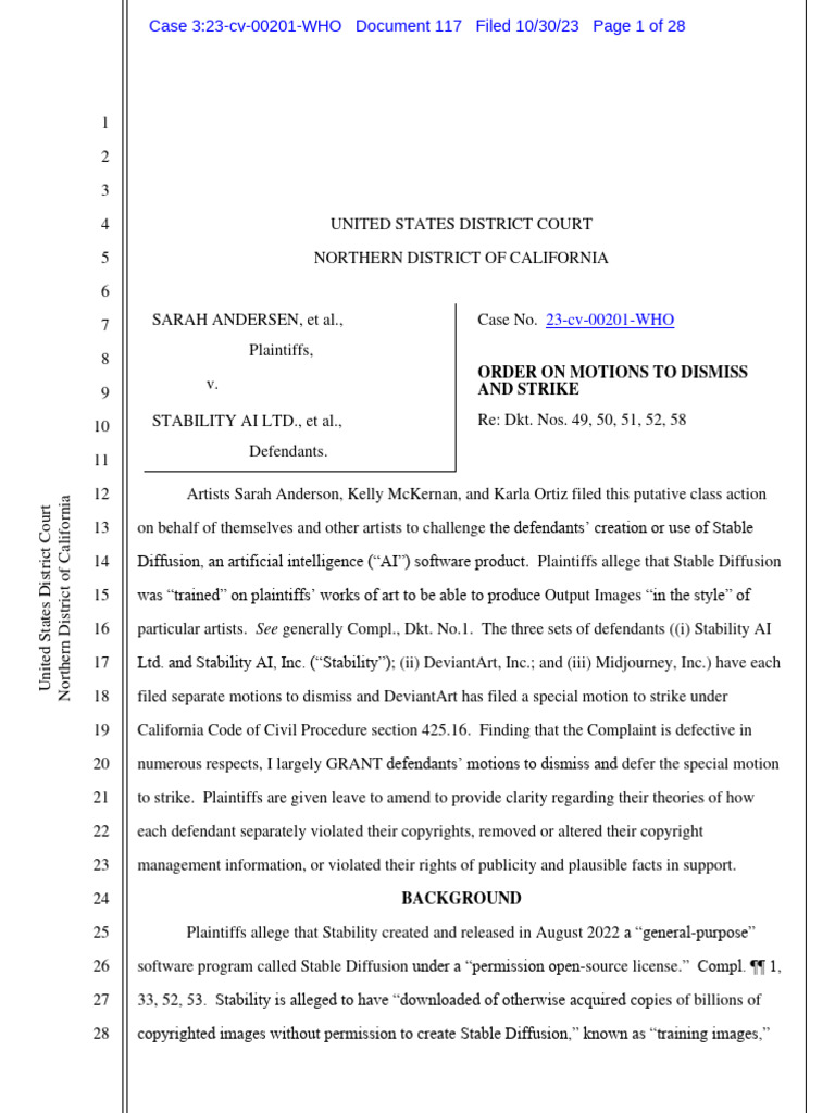 Order On Motion To Dismiss | PDF | Substantial Similarity | Ashcroft V ...