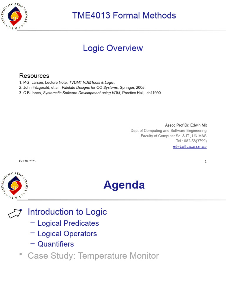 Formal Methods in Logic Overview | PDF | Logic | Proposition