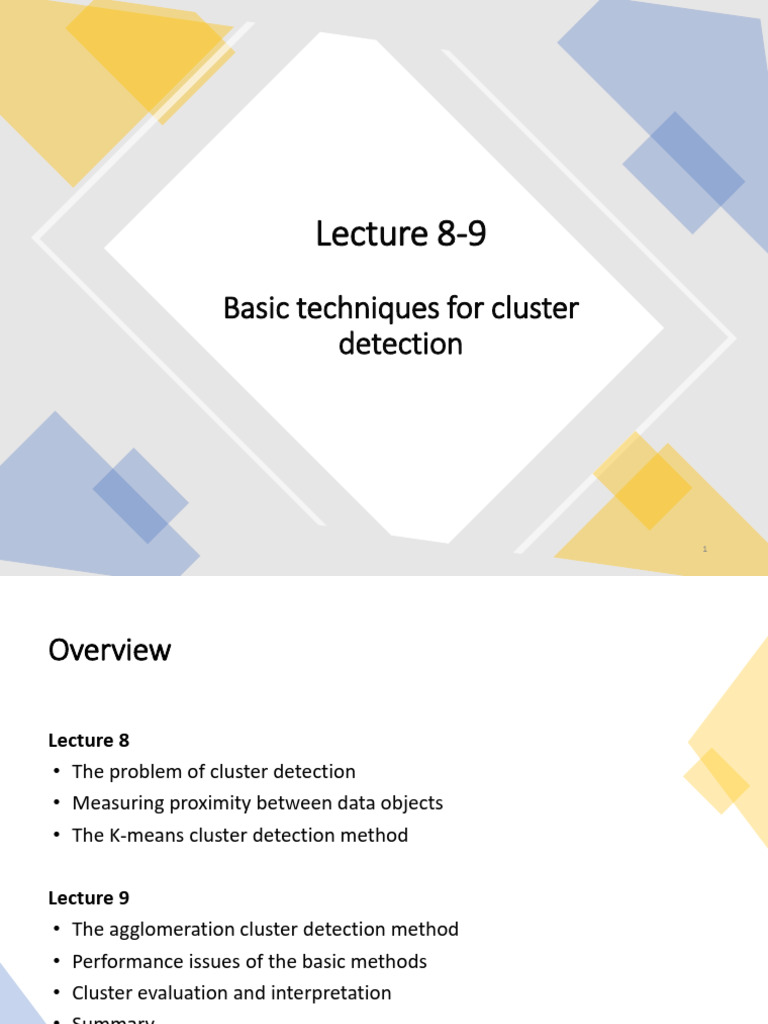 Lecture 8 9 Clustering Pdf Cluster Analysis Statistics 1599