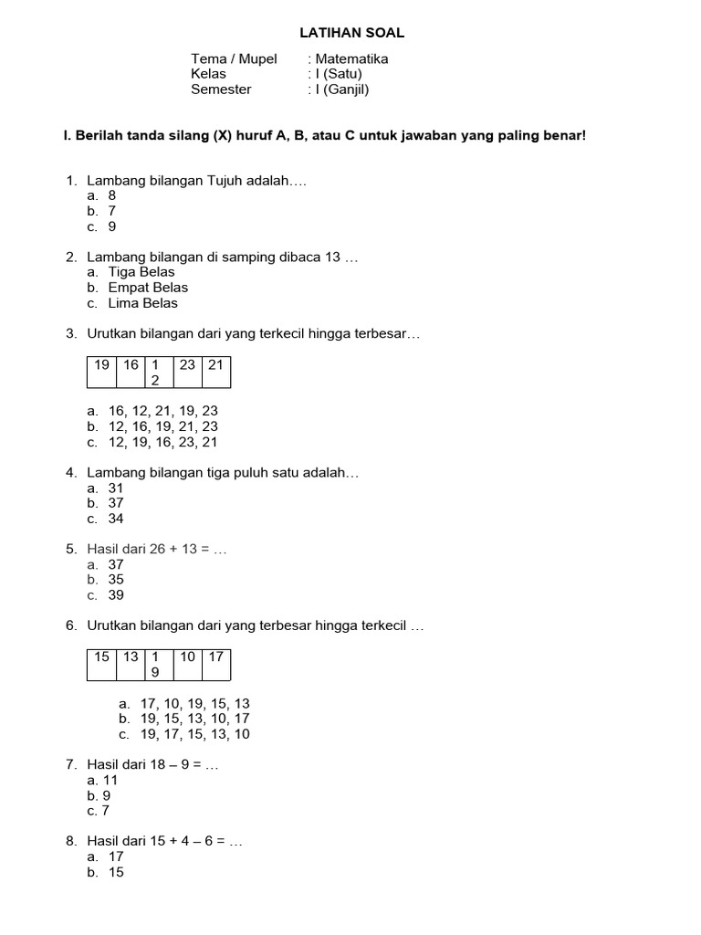 Latihan Soal Matematika | PDF