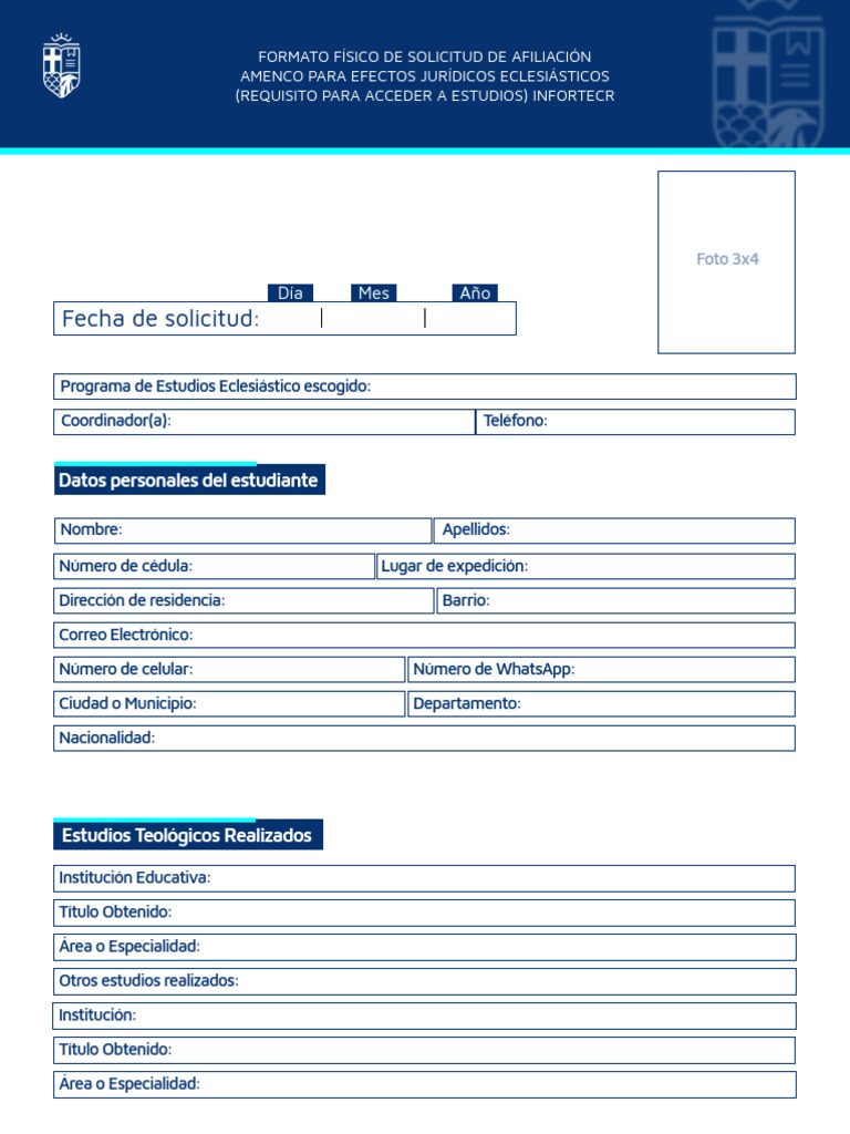 Nuevo Formato Físico de Solicitud Amenco e Infortecr 2023-2024 | PDF