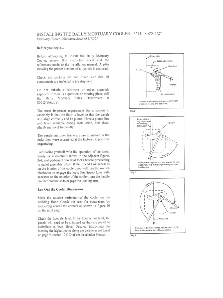 Installing The Bally Mortuary Cooler | PDF
