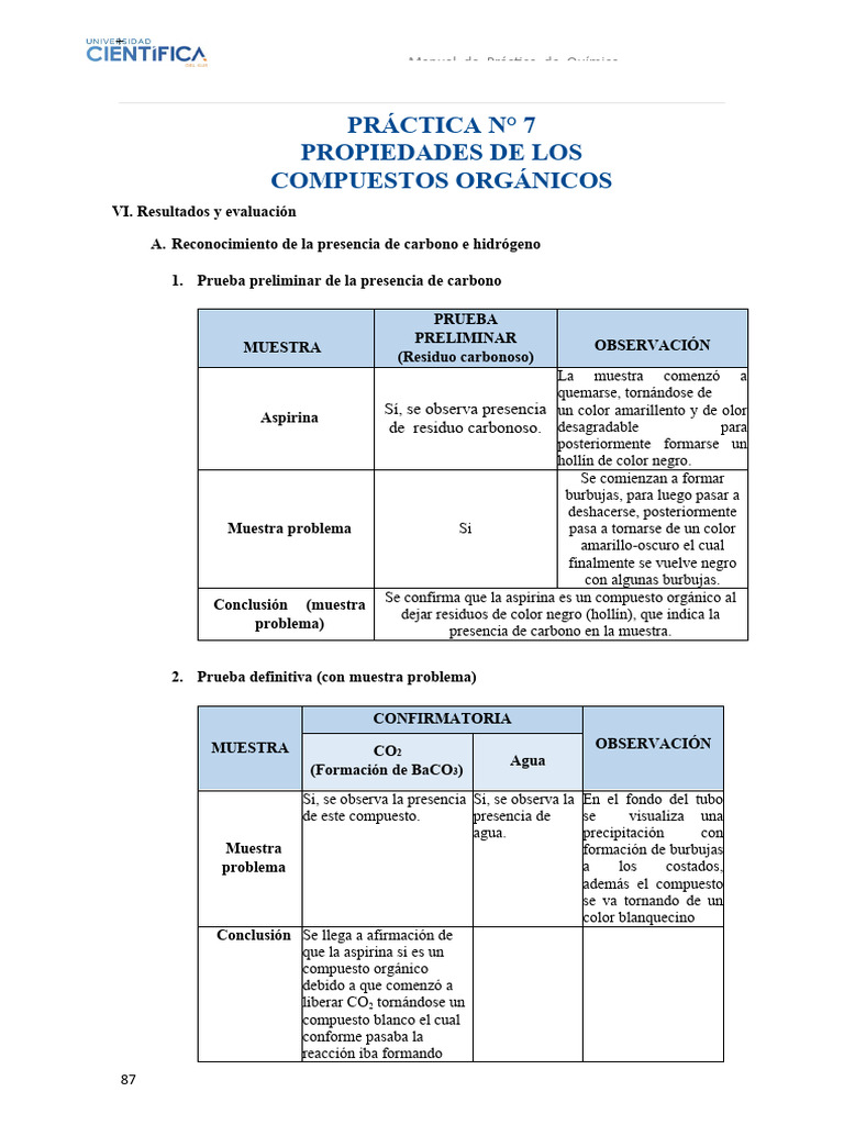 Practica 7 de Laboratorio de Quìmica | PDF