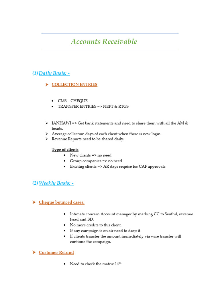Accounts Receivable Management Guide | PDF