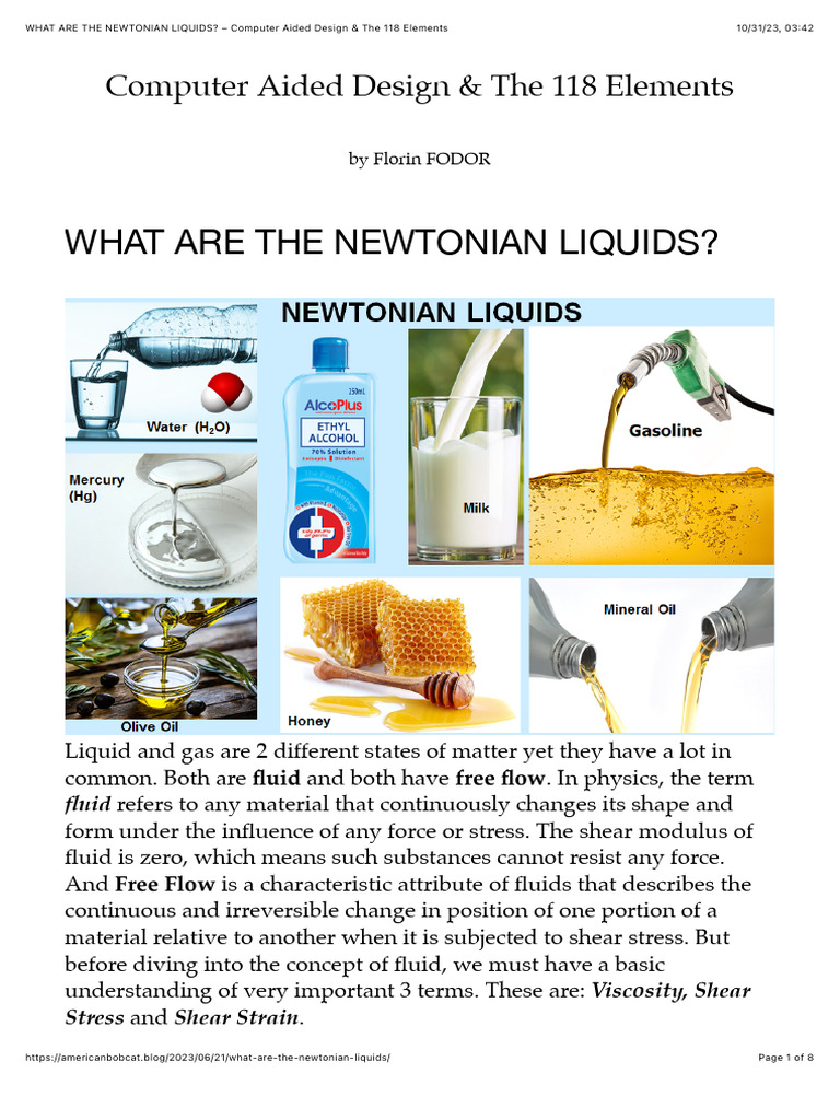 What Are The Newtonian Liquids? - Computer Aided Design & The 118 ...