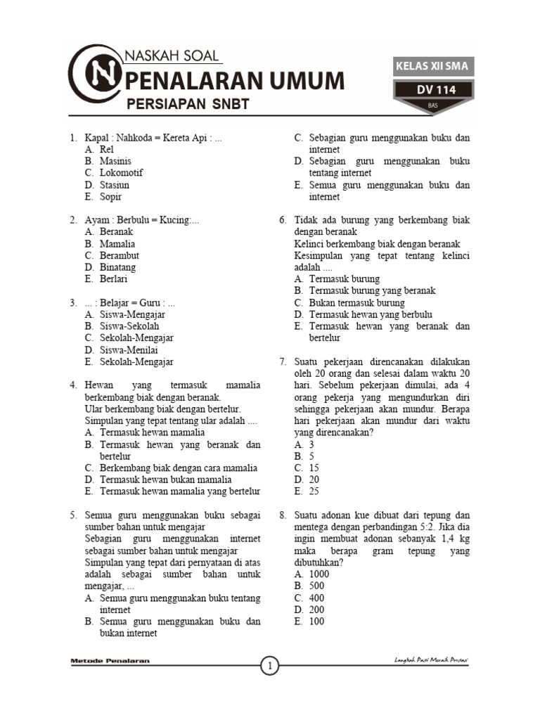 114 - Penalaran Umum | PDF