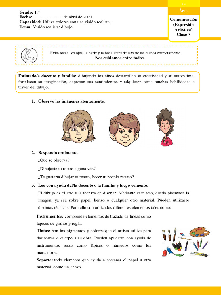 1 Grado Expresión Artística Semana 7 Pdf Dibujo