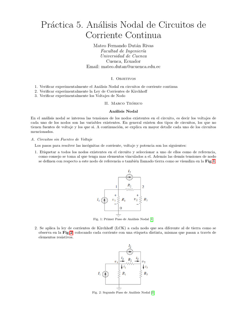 Análisis Nodal en Circuitos DC | PDF