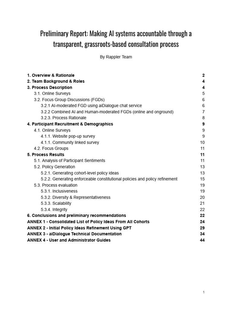 Preliminary Report: Making AI Systems Accountable Through A Transparent ...