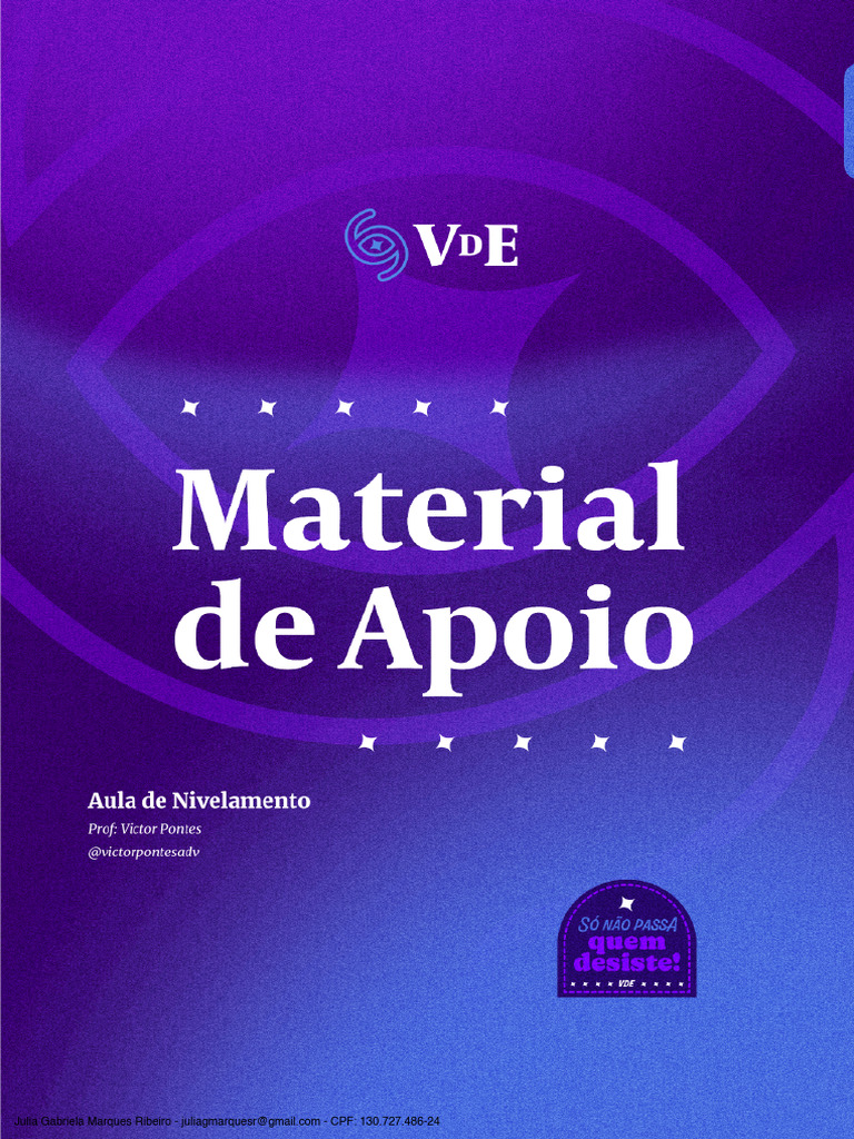 Aula 01 - Nivelamento - Material de Apoio | PDF | Direito
