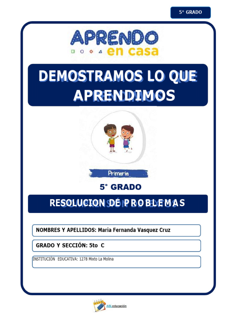 Resolución de Problemas 5° | PDF