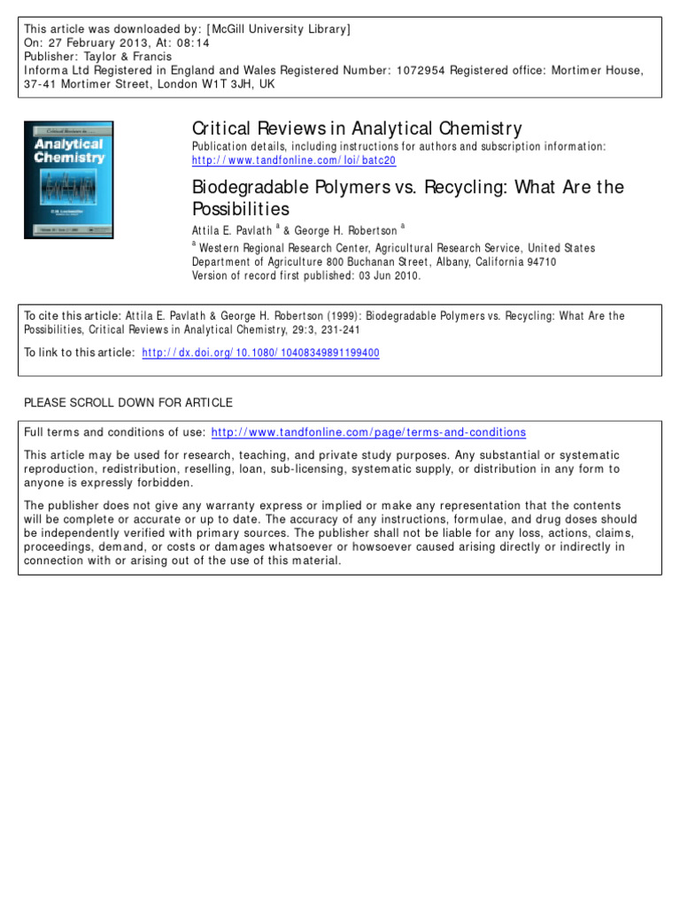 Biodegradable Polymers - OK | PDF | Polymers | Cross Link