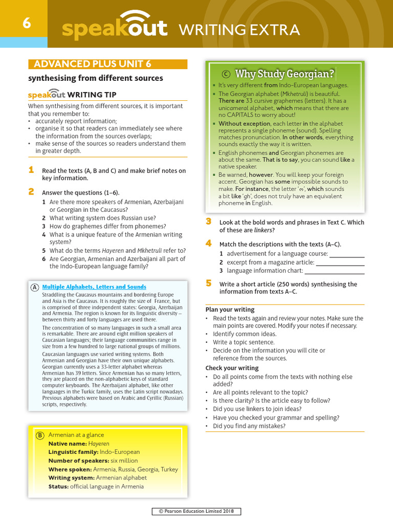 Speakout Writing Extra Advanced Plus Unit 6 | PDF | Caucasus | Phoneme