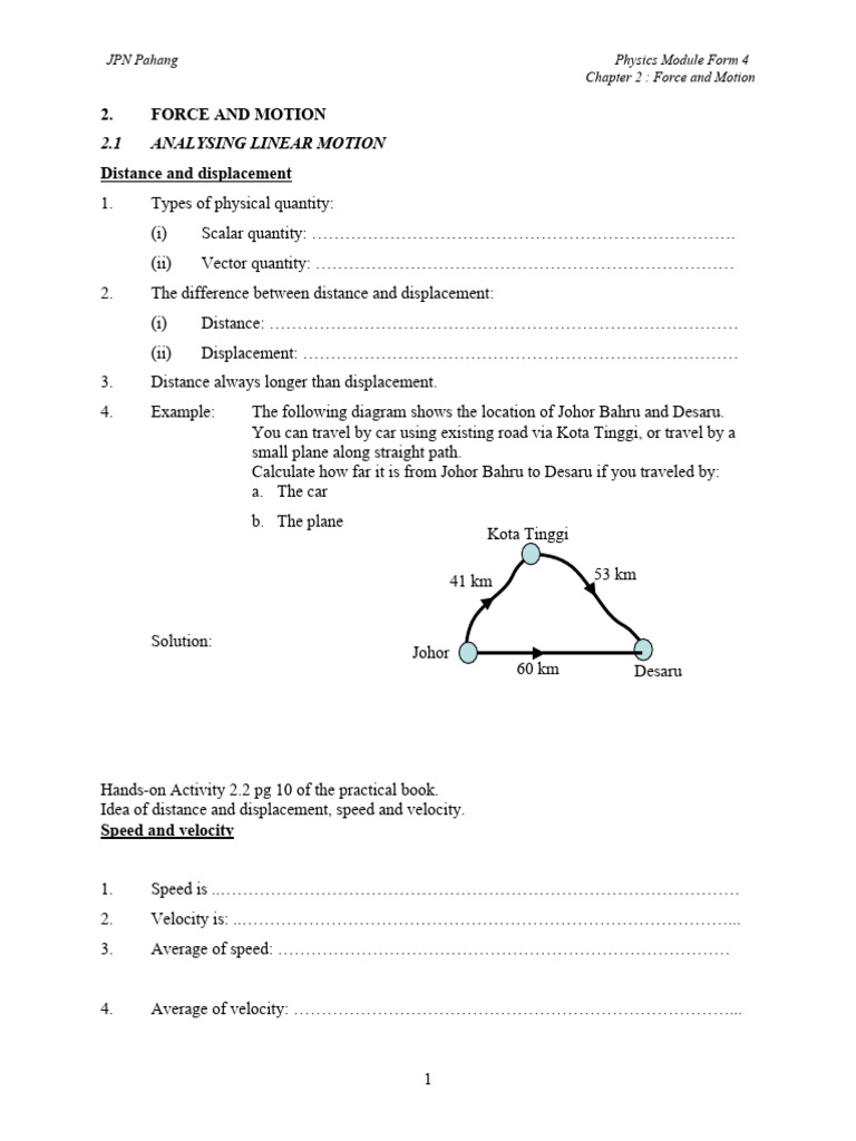 Chapter 2 Force and Motion STUDENTS MODULE | PDF | Force | Gravity