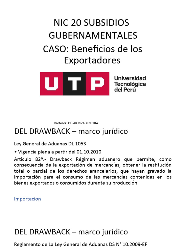 Nic 20 - Beneficios-1 | Descargar gratis PDF | Subvención | aduana
