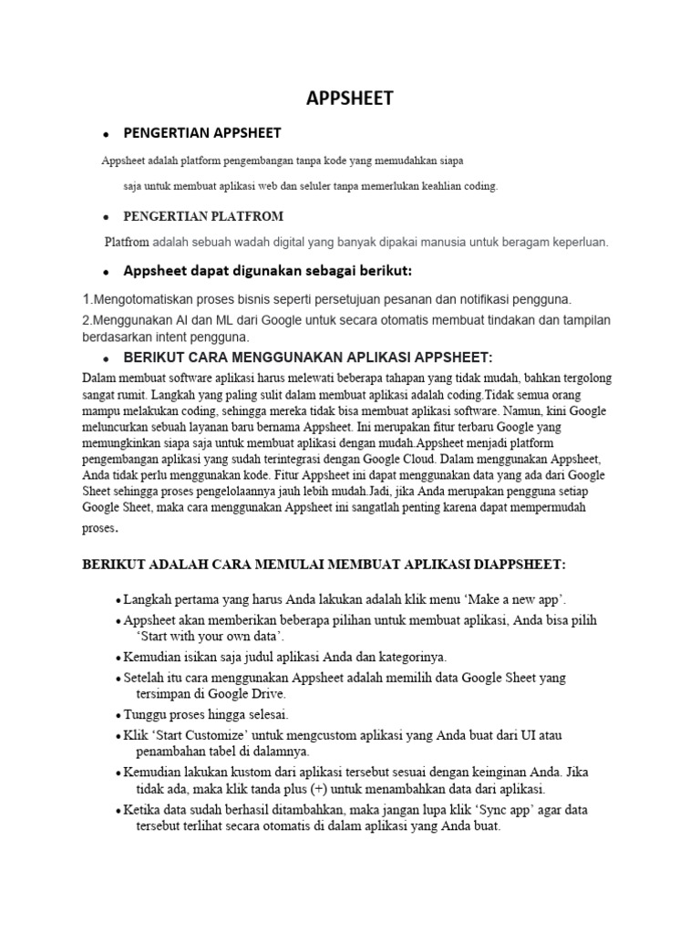 Appsheet 1 | PDF | Bisnis | Komputer