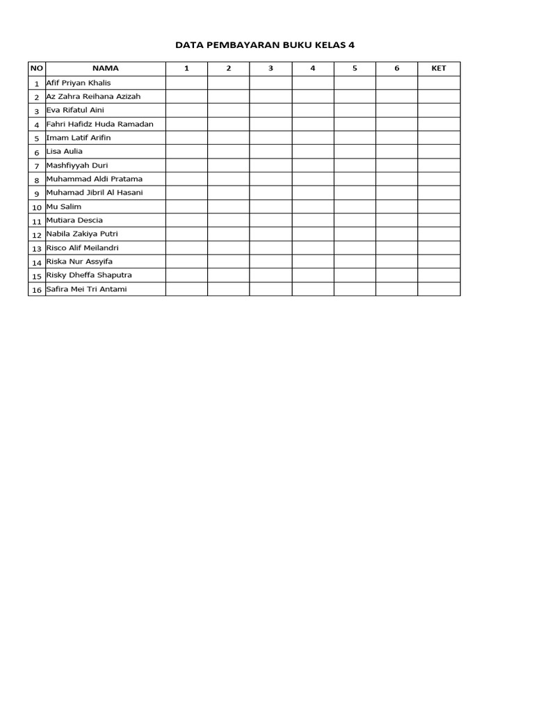 Daftar Pembayaran Lks | PDF