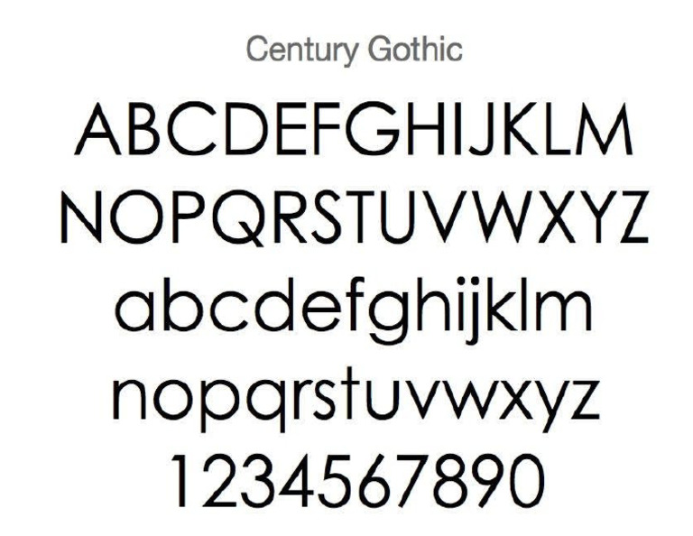 Abecedario Letra Century Gothic | PDF