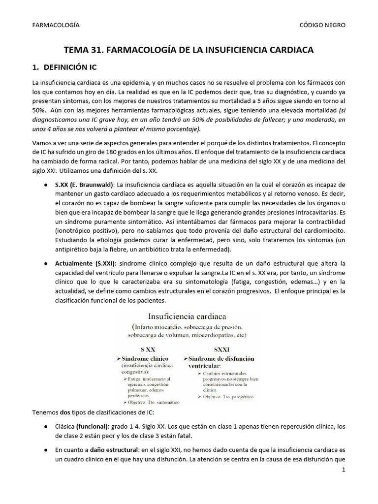 Tema 31 Farma | PDF | Insuficiencia cardíaca | Angiotensina