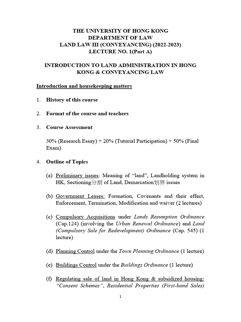 Lecture 1A Outline | PDF | Property | Eminent Domain Lecture 1A Outline | PDF | Property | Eminent Domain