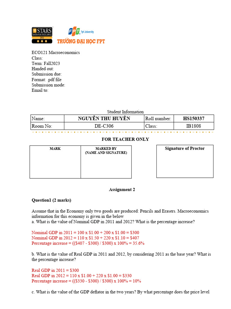 ECO121 Assignment 02 Fall2023 Nguyen Thanh Tam | PDF | Gross Domestic ... ECO121 Assignment 02 Fall2023 Nguyen Thanh Tam | PDF | Gross Domestic ...