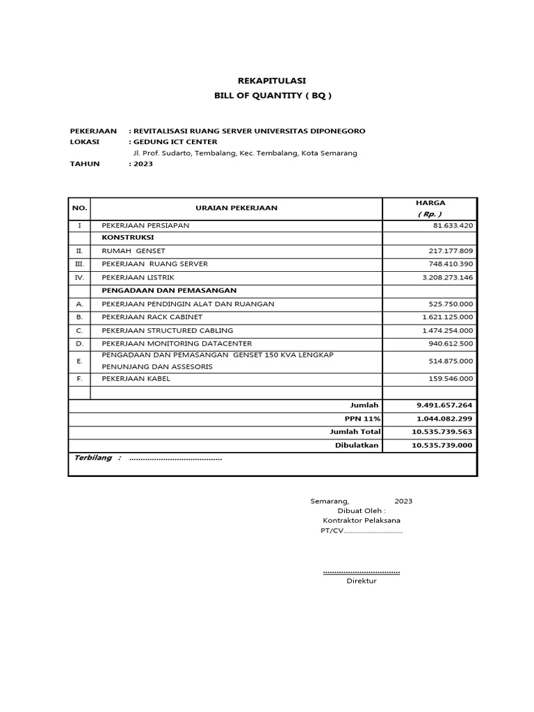 REKAP REVITALISASI RUANG SERVER Review 2023 | PDF | Teknologi & Rekayasa