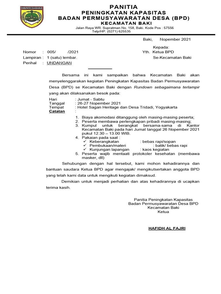 Undangan BPD 2021 | PDF