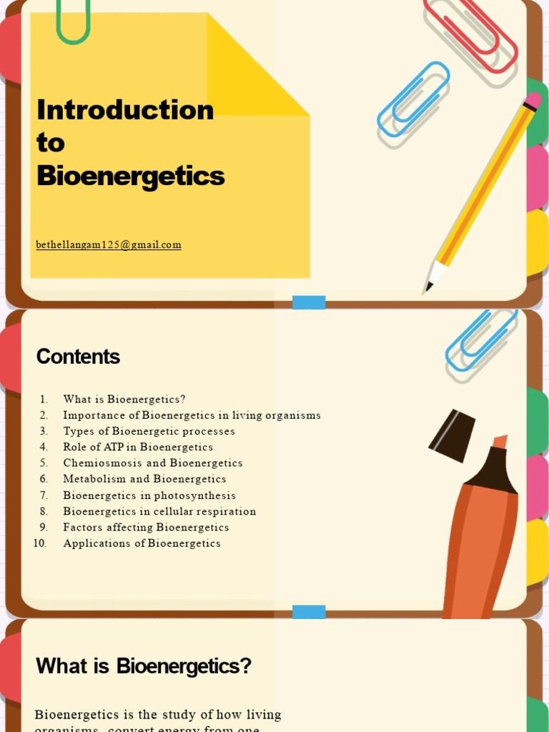 Introduction To Bioenergetics | PDF | Bioenergetics | Adenosine ...