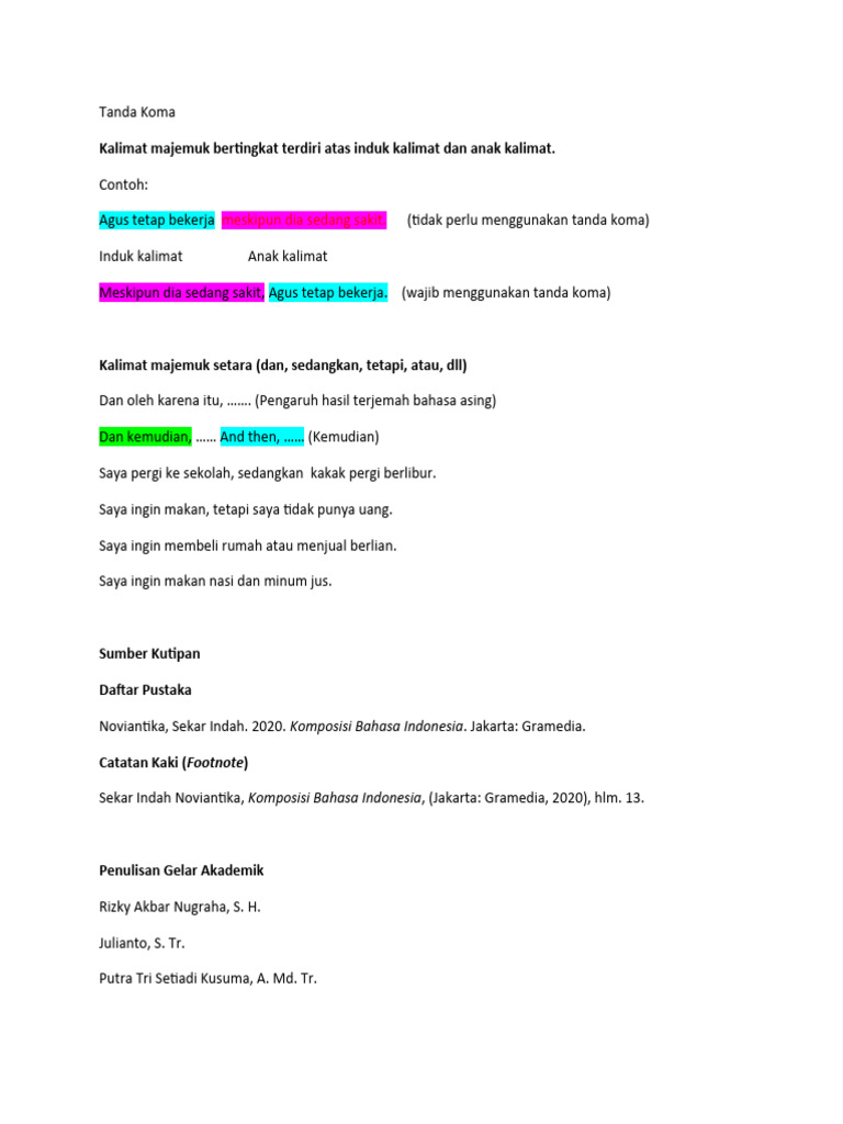 Tanda Koma | PDF
