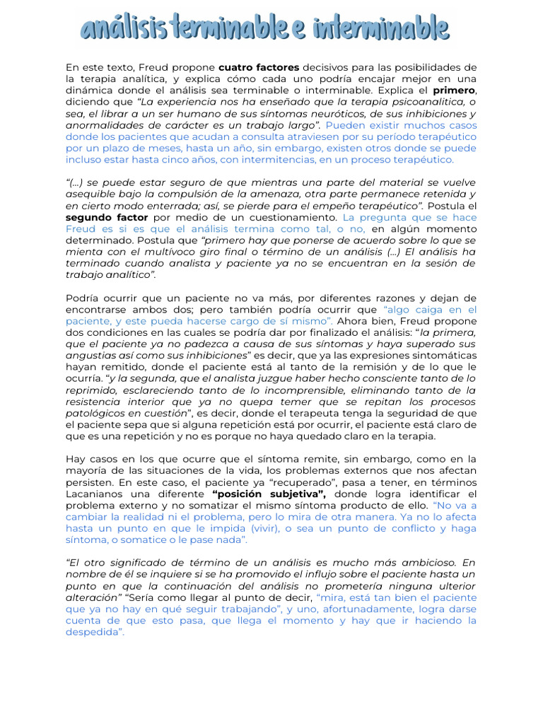 Análisis Terminable e Interminable | PDF | Filosofía