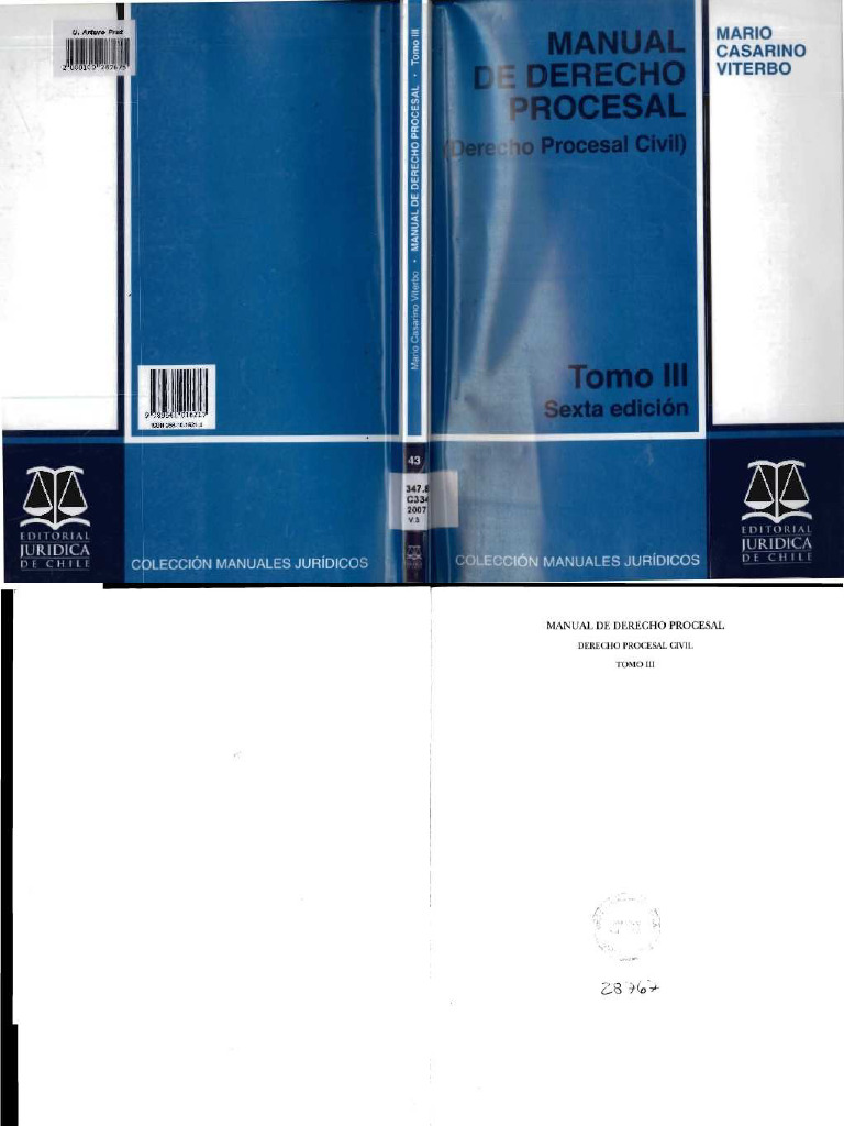 Manual Derecho Procesal Civil Casarino Mario Tomo III | PDF