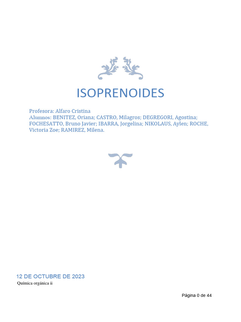 Trabajo Isoprenoides Con Indice | PDF | Carotenoide | Aceite esencial