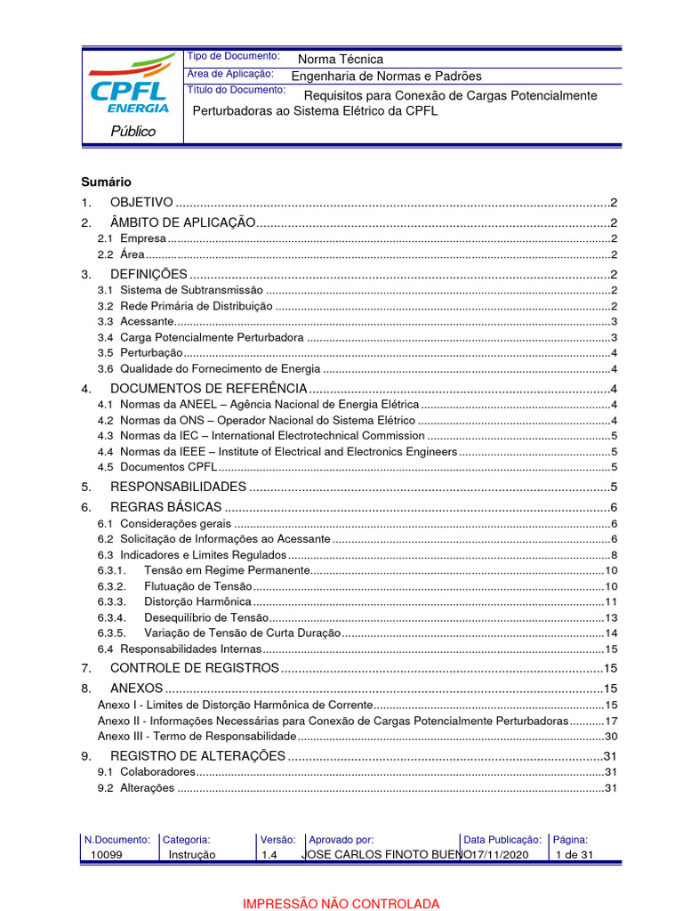 GED-10099 - Requisitos para Conexão de Cargas Potencialmente ...