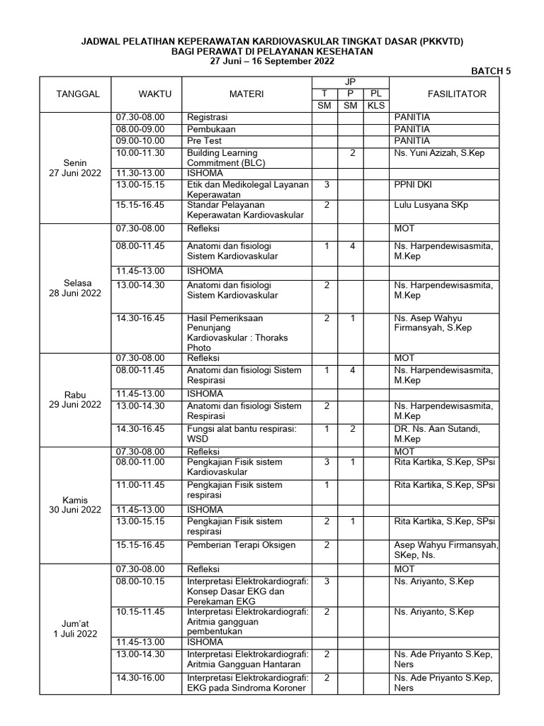 JADWAL PKKVTD 5 tasik-INKAVIN Edit Mei | PDF