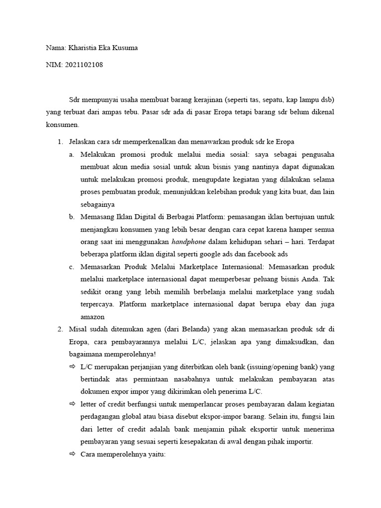 Tugas MPI Pertemuan 10 - Kharistia Eka Kusuma | PDF